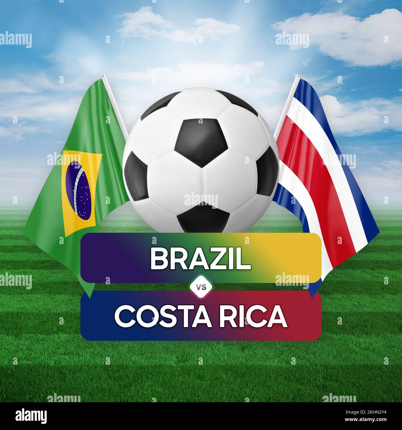 Brazil vs Costa Rica national teams soccer football match competition ...