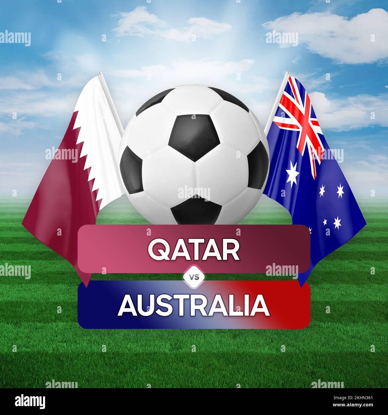 Qatar vs Australia national teams soccer football match competition ...