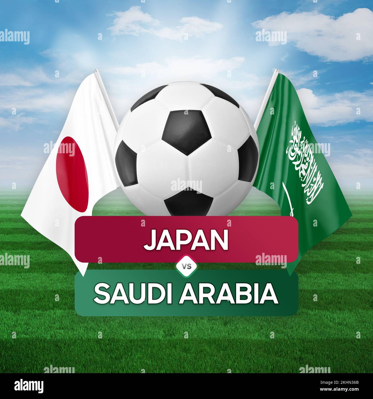 Japan vs Saudi Arabia national teams soccer football match competition ...