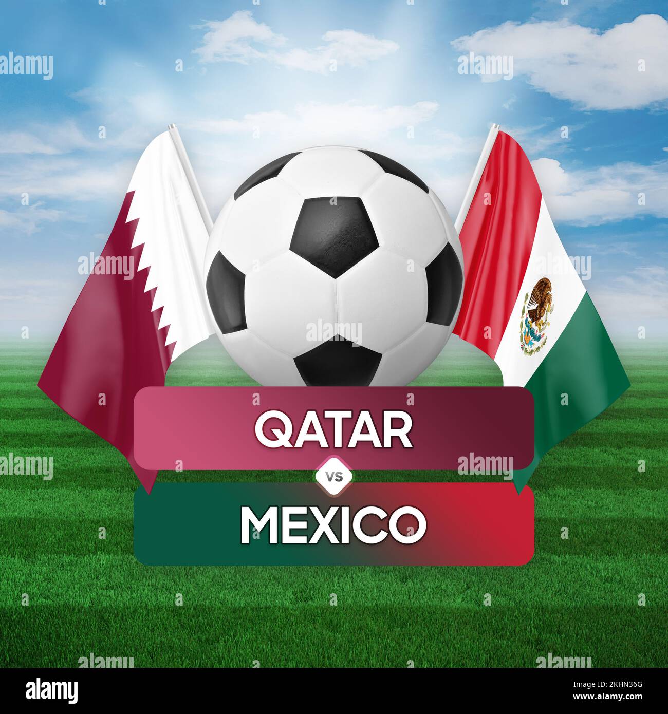 Qatar vs Mexico national teams soccer football match competition ...
