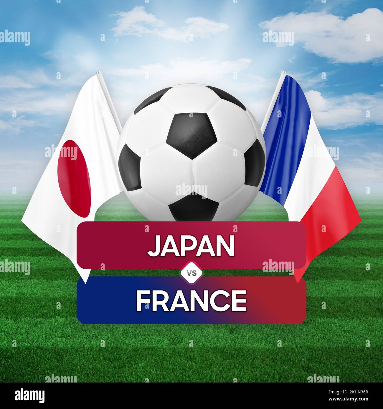 Japan vs France national teams soccer football match competition ...