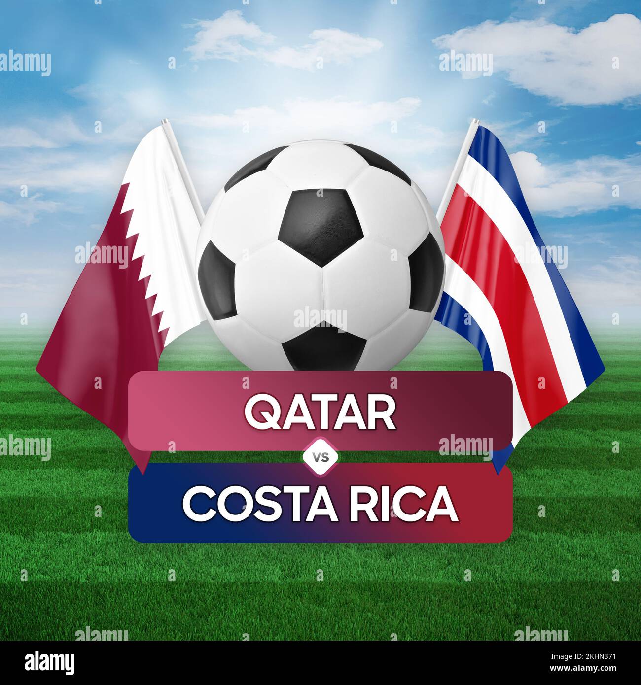 Qatar vs Costa Rica national teams soccer football match competition ...