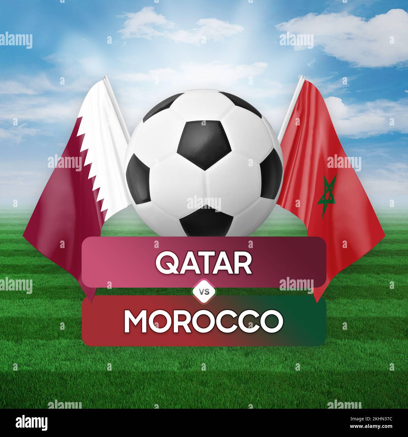 Qatar vs Morocco national teams soccer football match competition ...