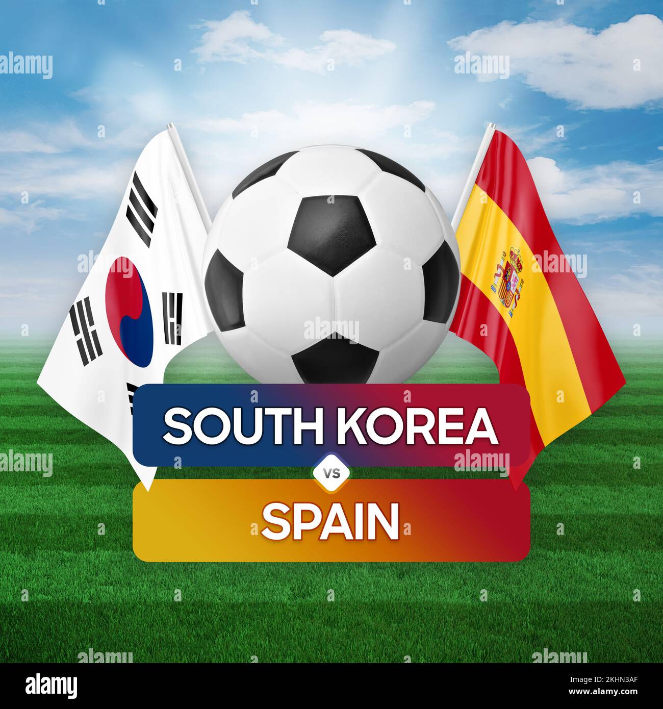 South Korea vs Spain national teams soccer football match competition ...