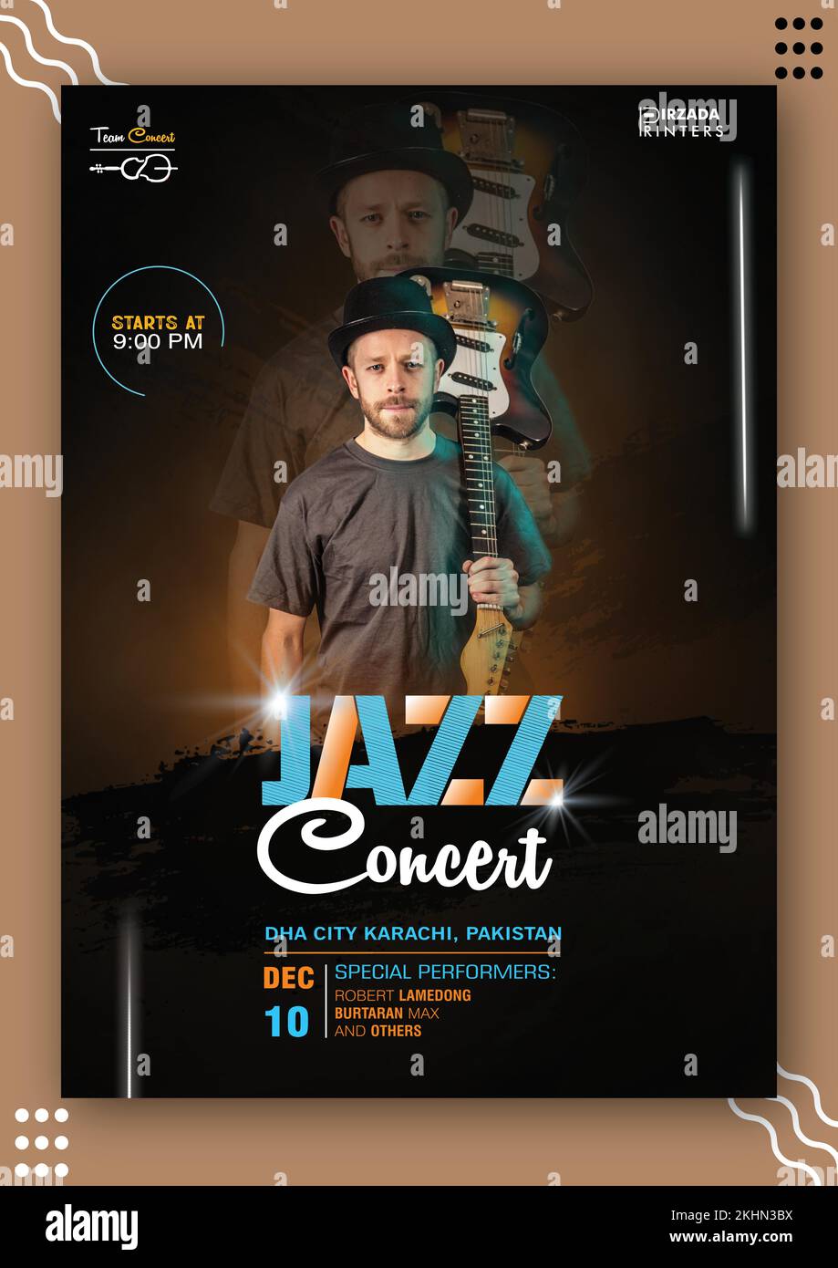 Flyer Fully Editable Template For Concert Stock Vector Image & Art - Alamy