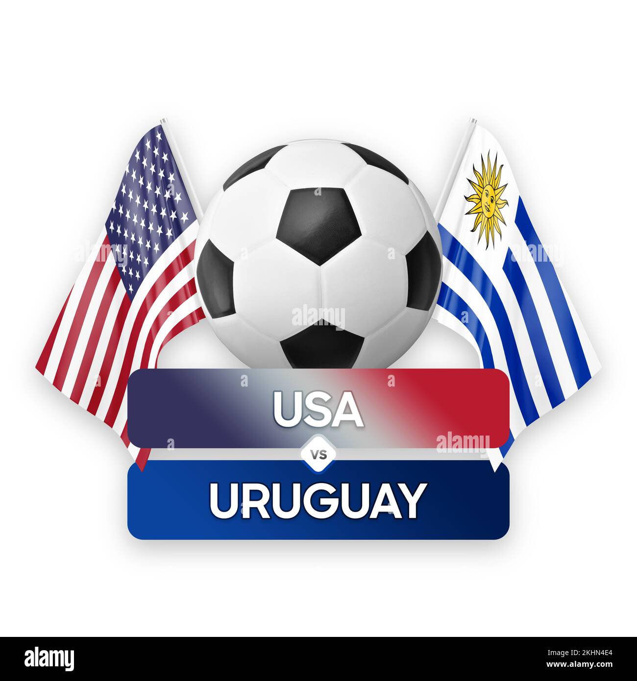 USA vs Uruguay national teams soccer football match competition concept ...