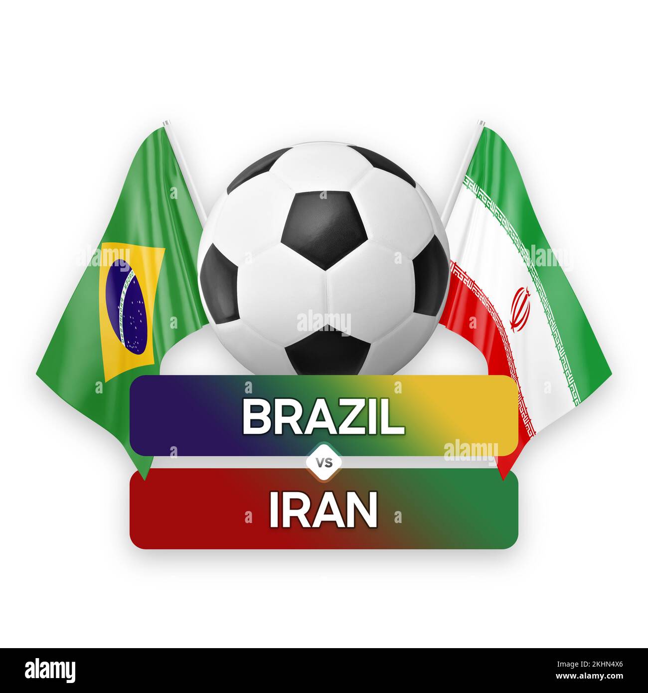 Brazil vs Iran national teams soccer football match competition concept ...