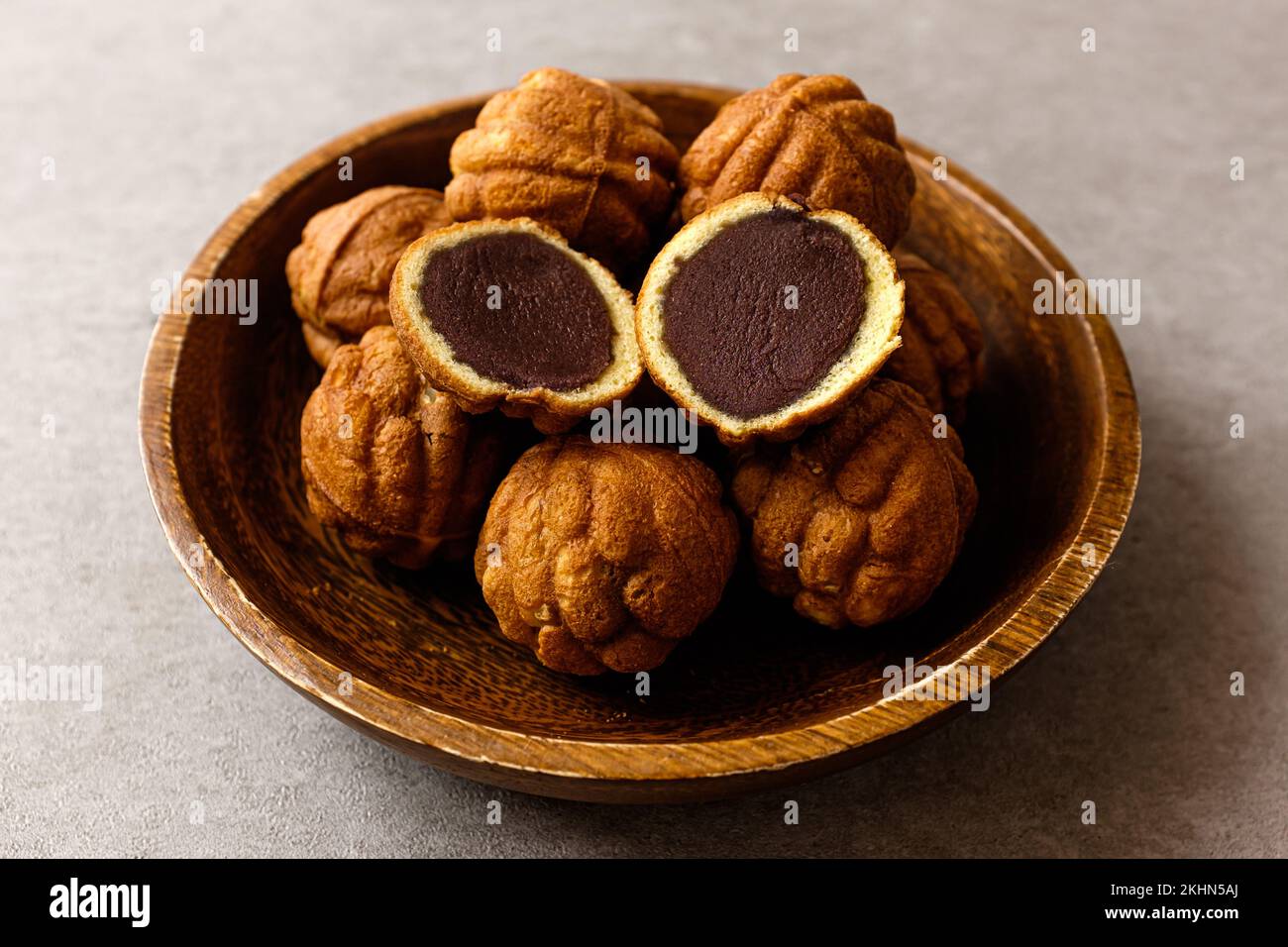 Walnut bread with walnuts and red bean paste Stock Photo - Alamy
