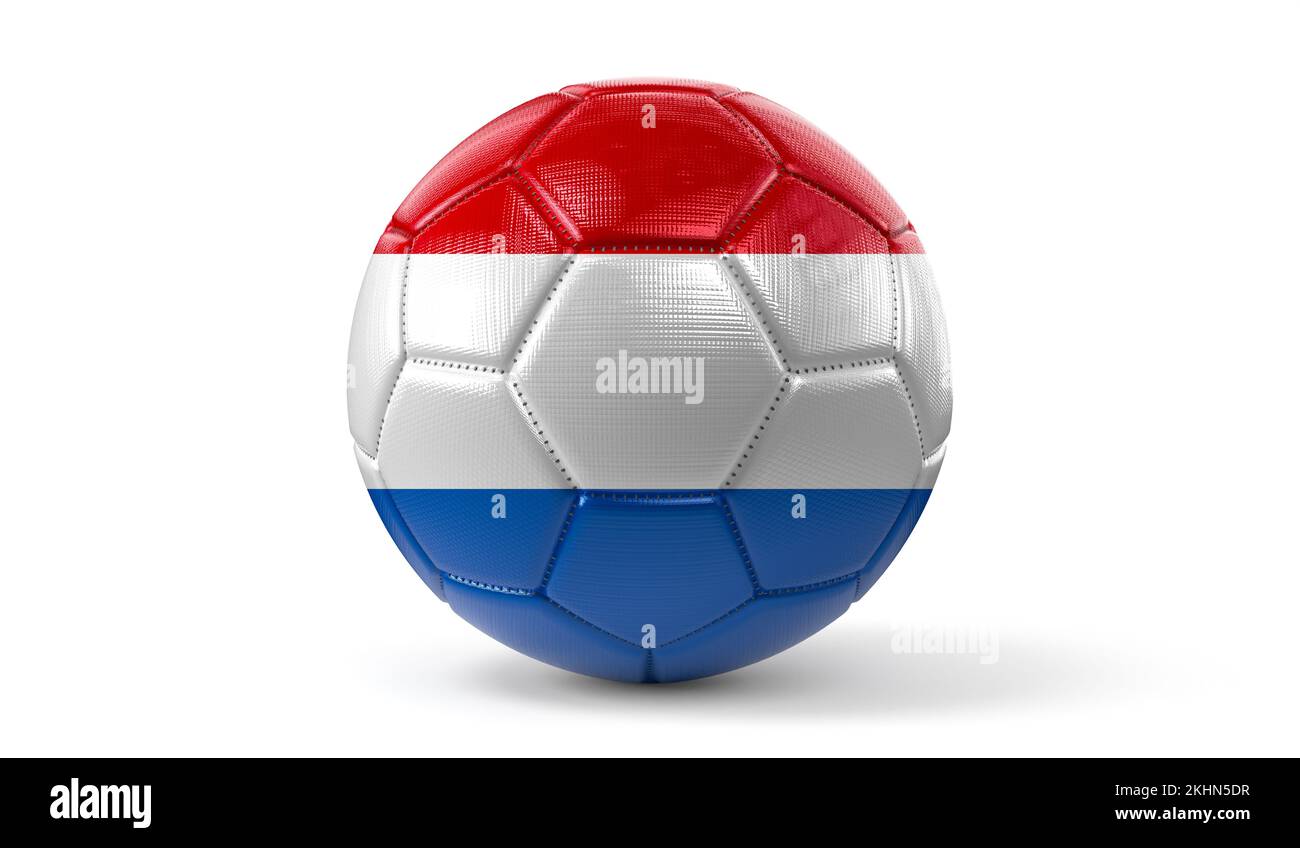 3d illustration football with flag of the netherlands soccer ball on hi ...
