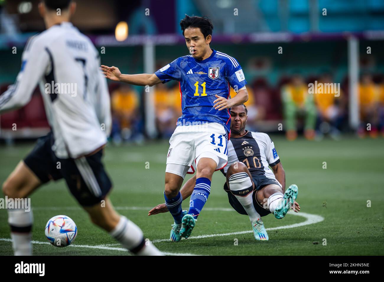 Al Rayyan, Qatar, November 23, 2022. Takefusa Kubo (11) of Japan during ...