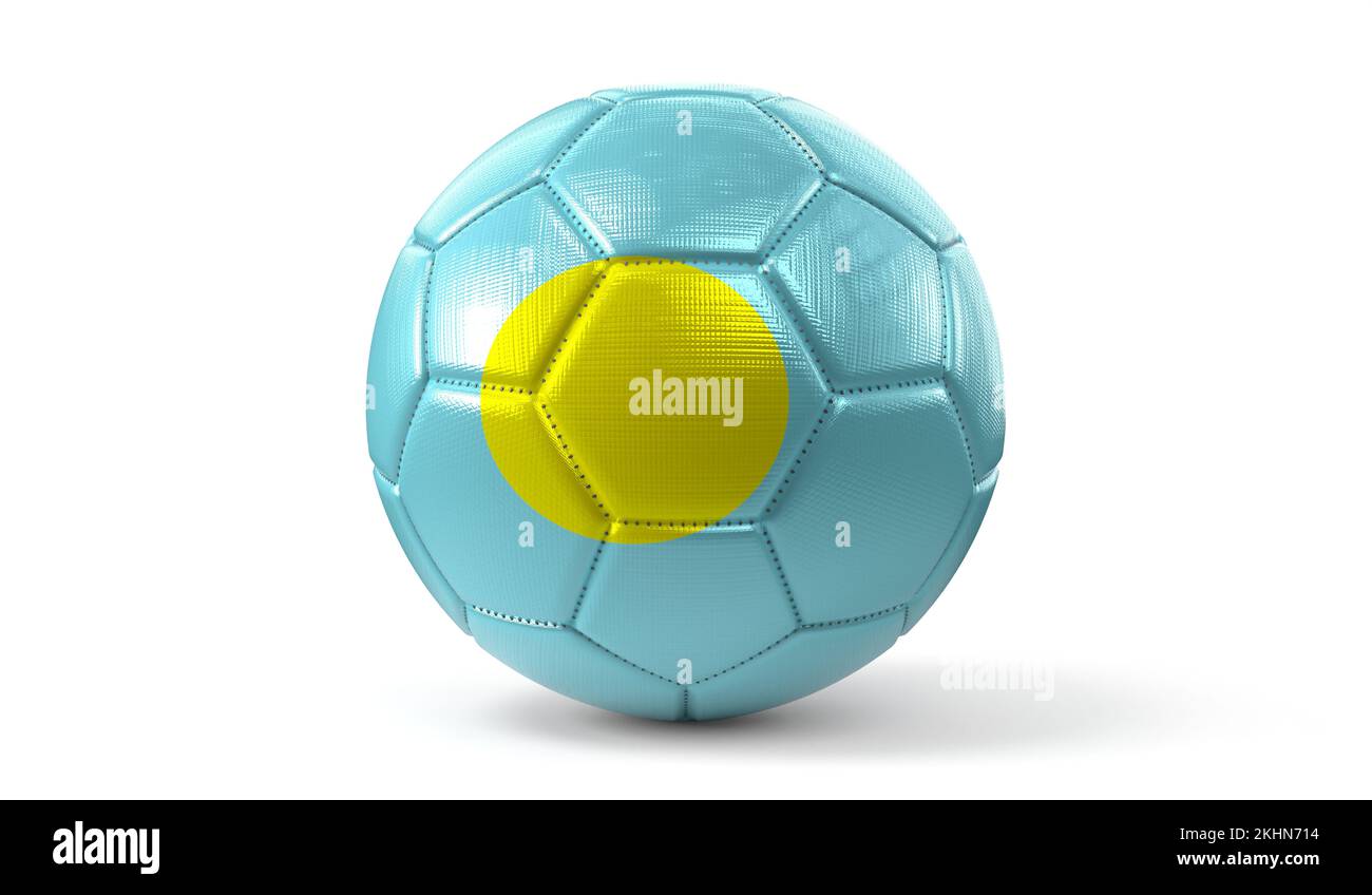 Palau - national flag on soccer ball - 3D illustration Stock Photo - Alamy