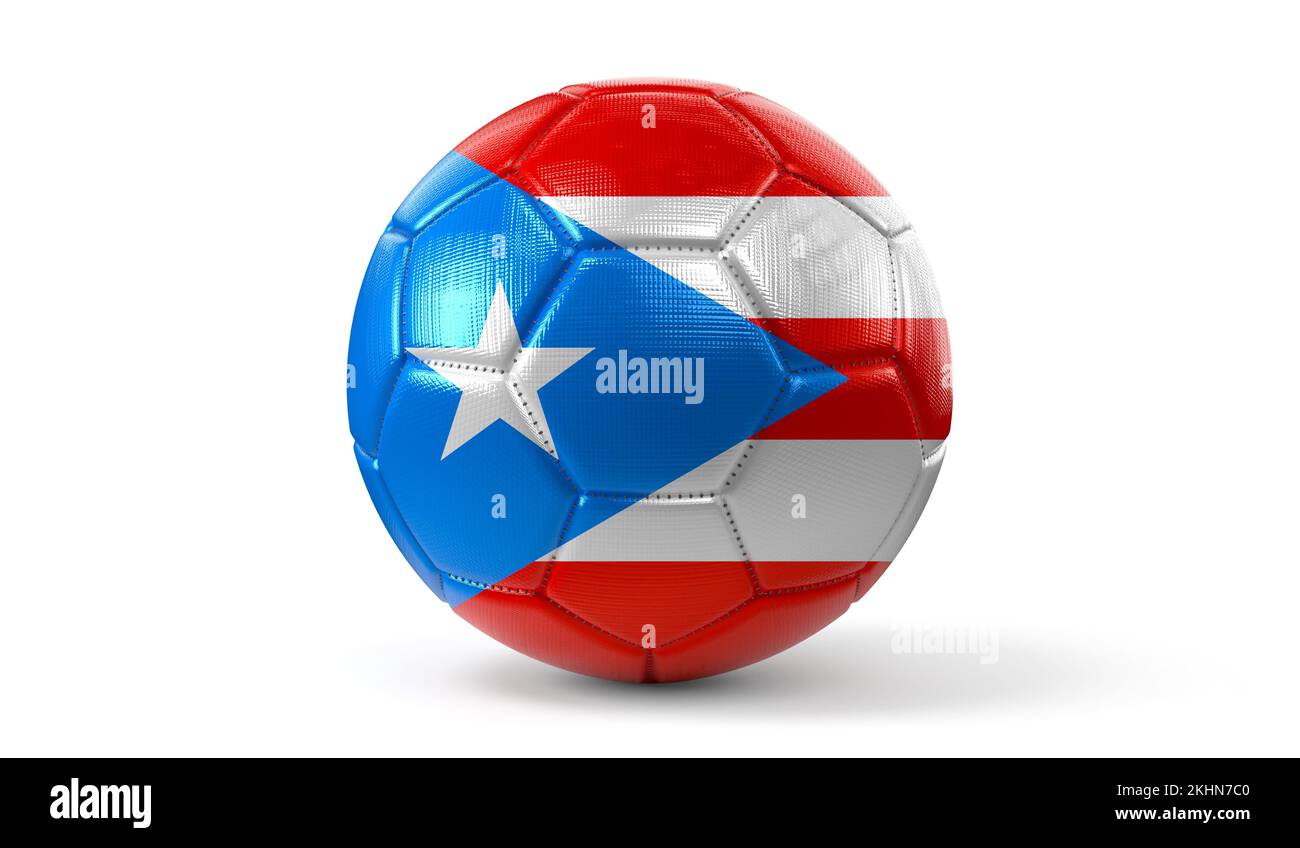 Puerto Rico - national flag on soccer ball - 3D illustration Stock ...