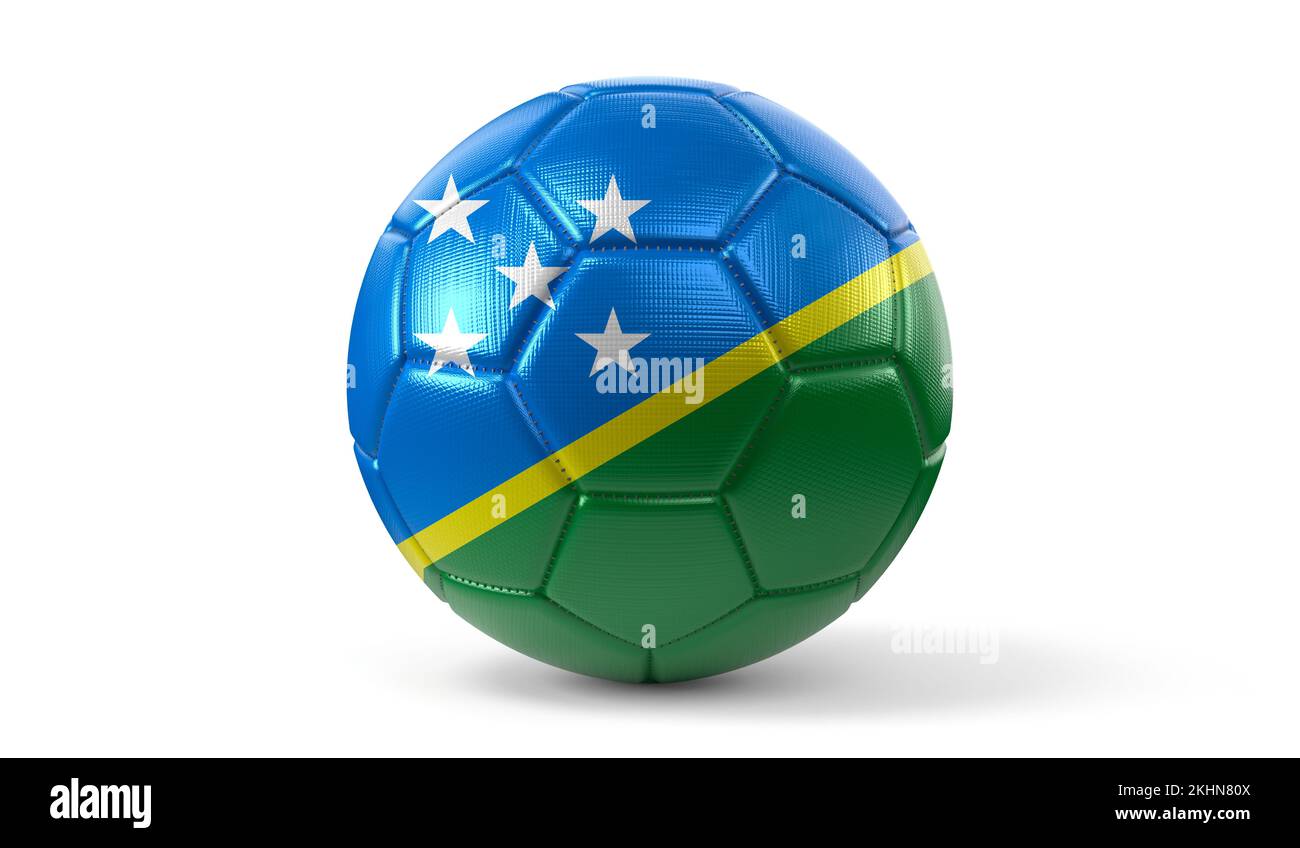 Solomon Islands - national flag on soccer ball - 3D illustration Stock ...