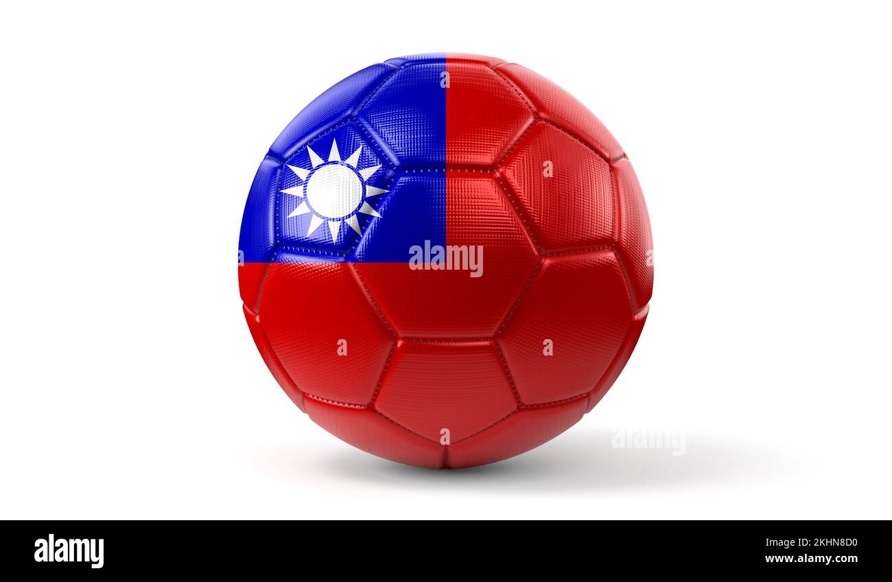 Taiwan - national flag on soccer ball - 3D illustration Stock Photo - Alamy