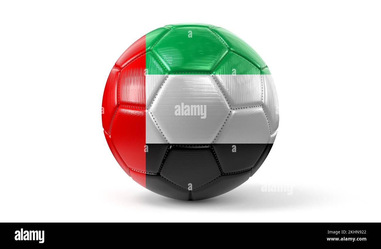 United Arab Emirates - national flag on soccer ball - 3D illustration ...