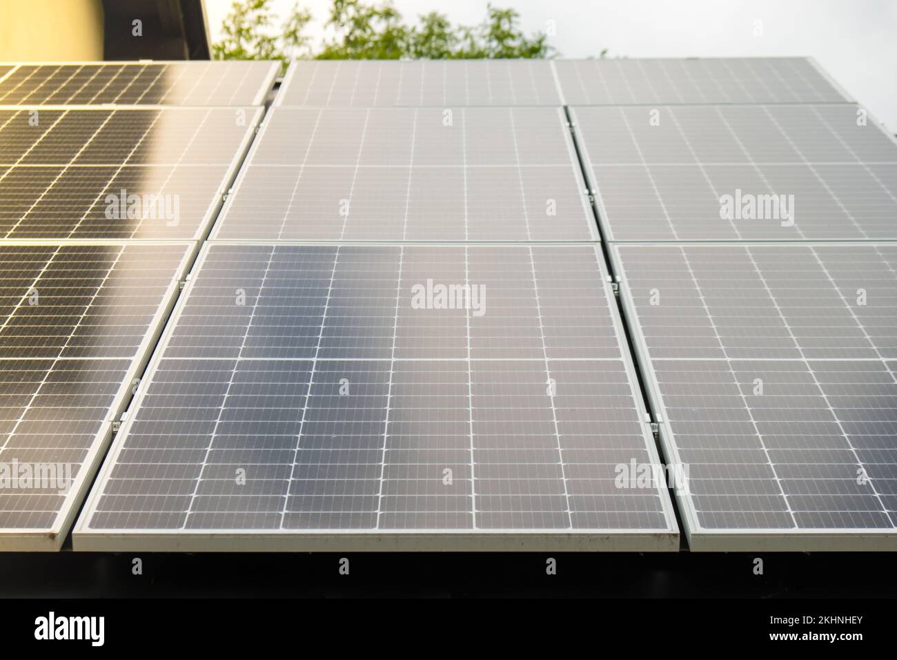 New ecologic house with solar panels Alternative to conventional energy ...