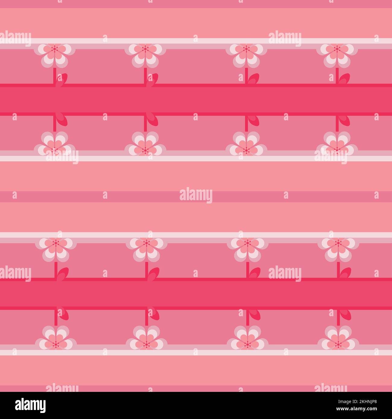 Floral vector seamless pattern on pink isolated background. Digital ...