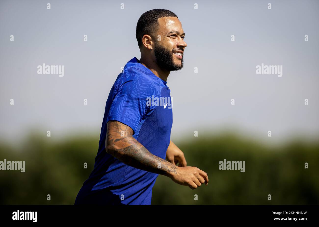 DOHA - Memphis Depay of Holland during a training session of the Dutch ...