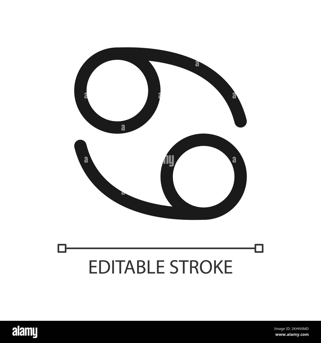 Cancer pixel perfect minimalistic linear icon Stock Vector Image & Art ...