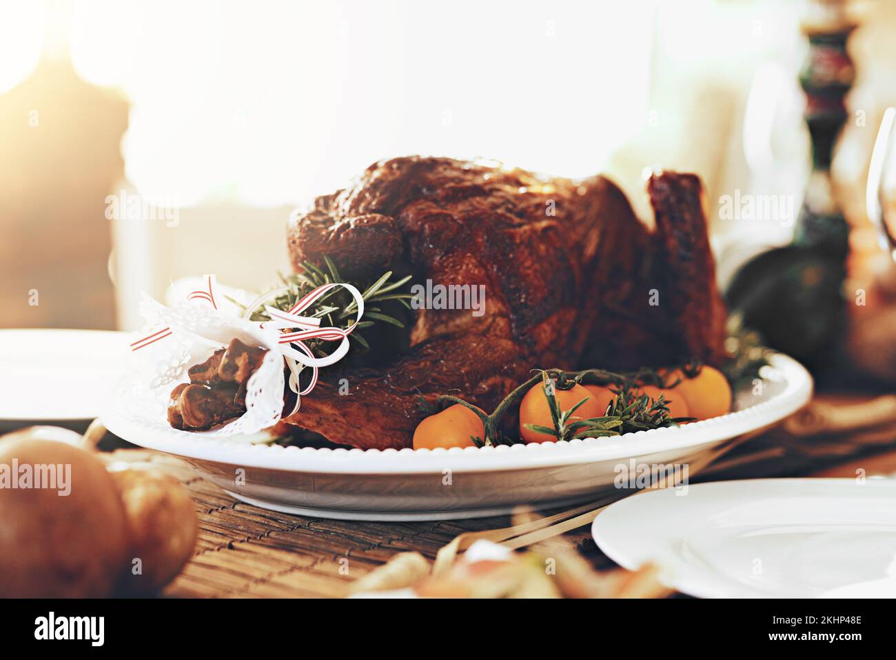 Turkey, chicken and food for thanksgiving, christmas and family lunch ...