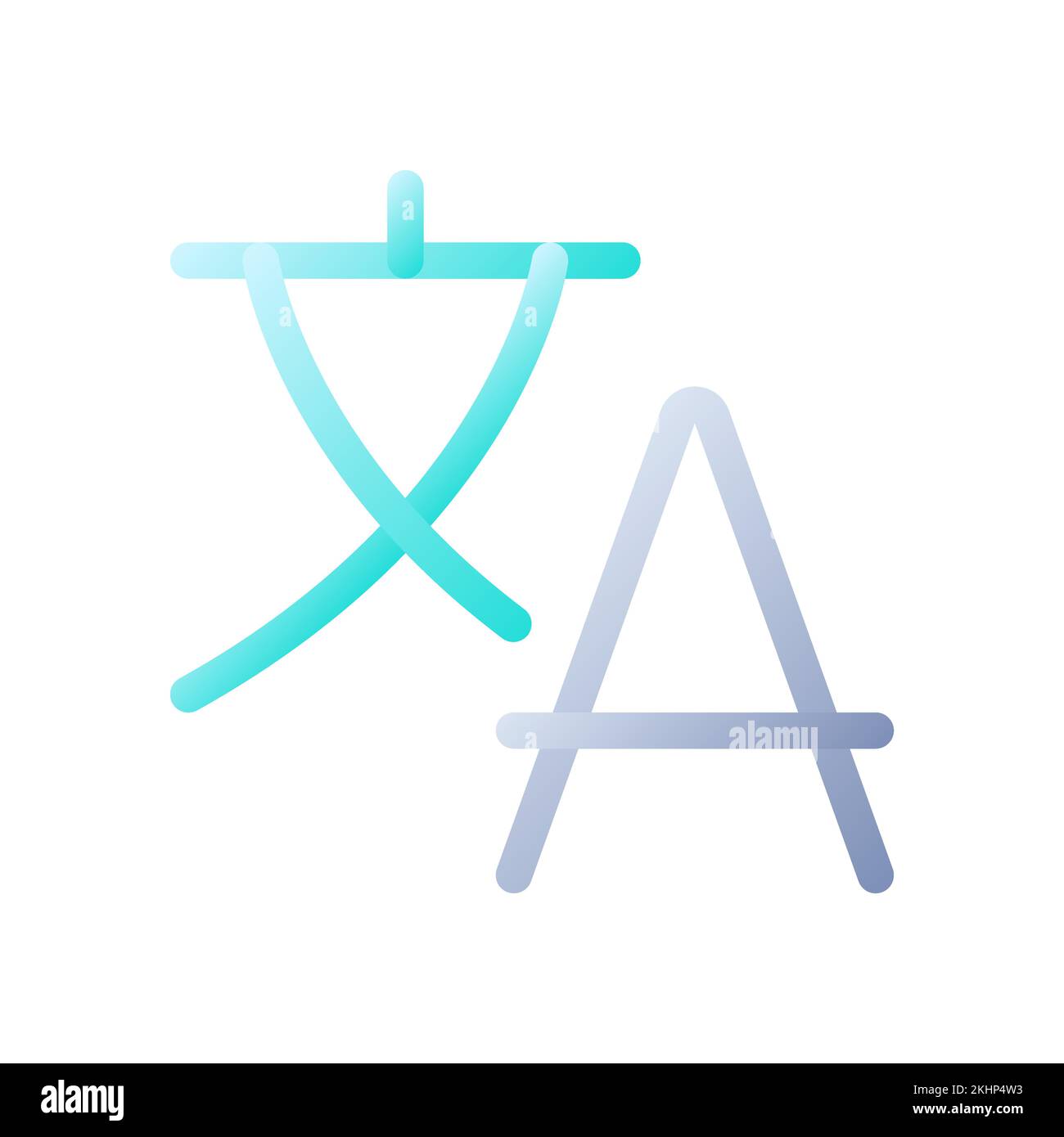 Translate text flat gradient two-color ui icon Stock Vector Image & Art - Alamy