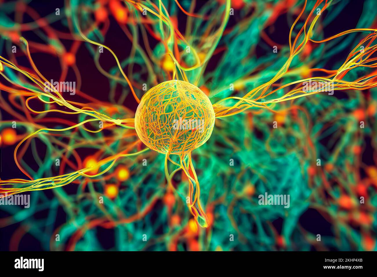 Nerve pathways in the human body illustration Stock Photo - Alamy