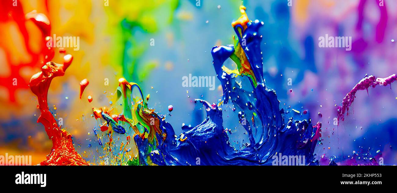 Rainbow paint exploding hi-res stock photography and images - Alamy