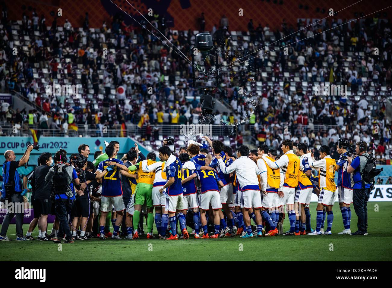 Al Rayyan, Qatar, November 23, 2022. Japanese players, coaches and ...