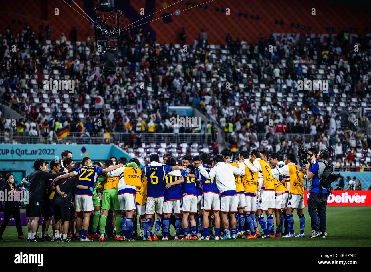 Al Rayyan, Qatar, November 23, 2022. Japanese players, coaches and ...