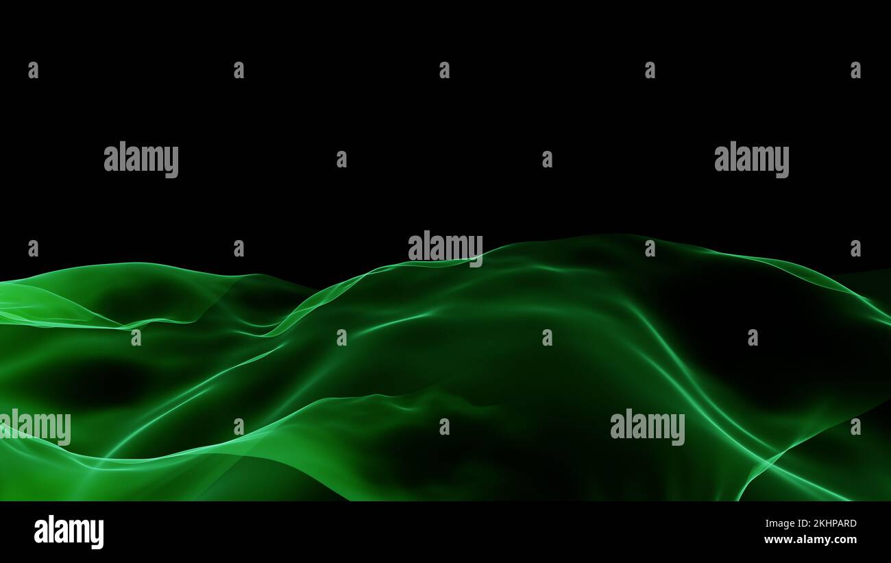 Abstract waves of transparent colorful energy over a black background ...