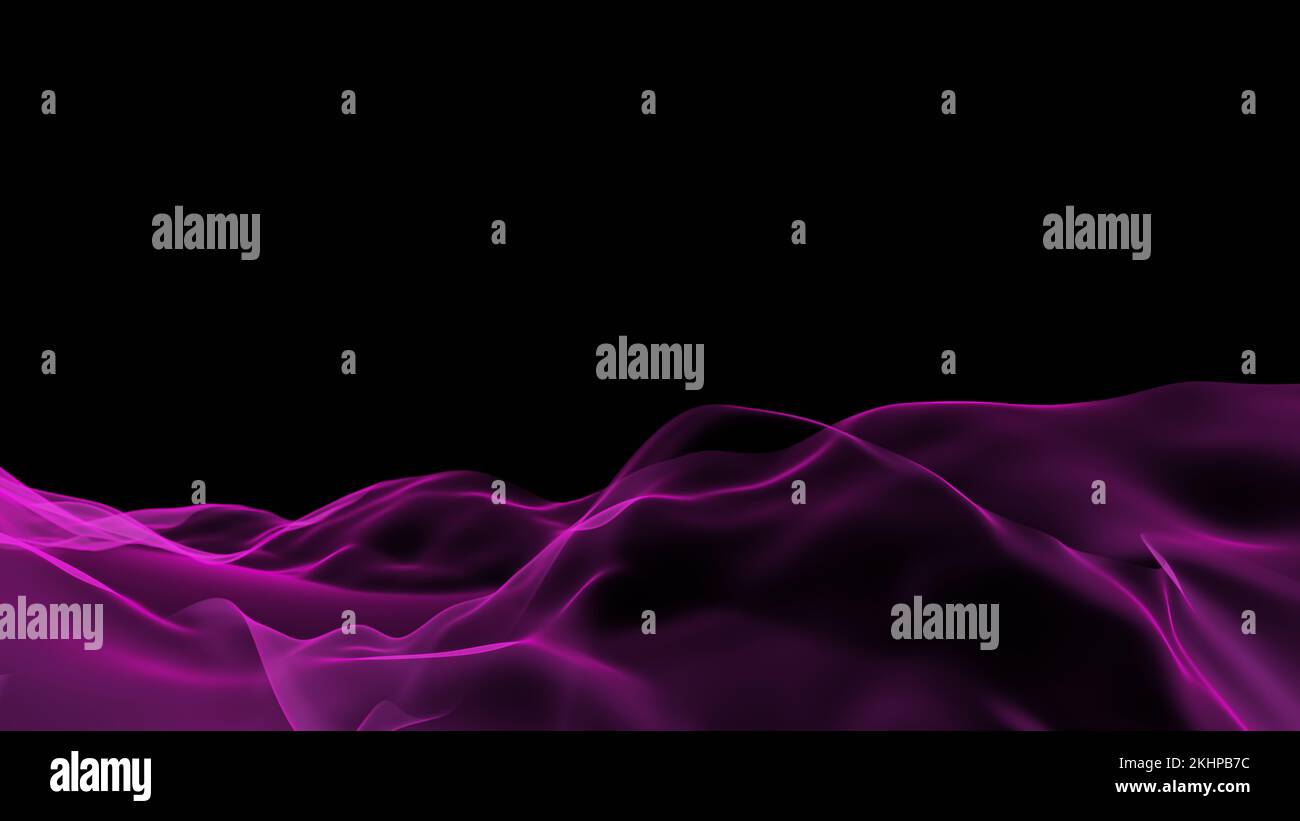 Abstract waves of transparent colorful energy over a black background ...