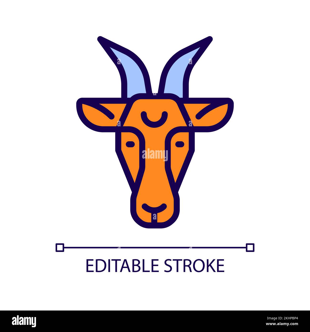 Goat head pixel perfect RGB color icon Stock Vector Image & Art - Alamy