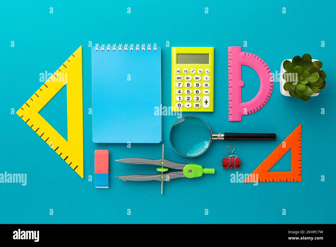 Colored items for school on a bright background. High quality photo ...
