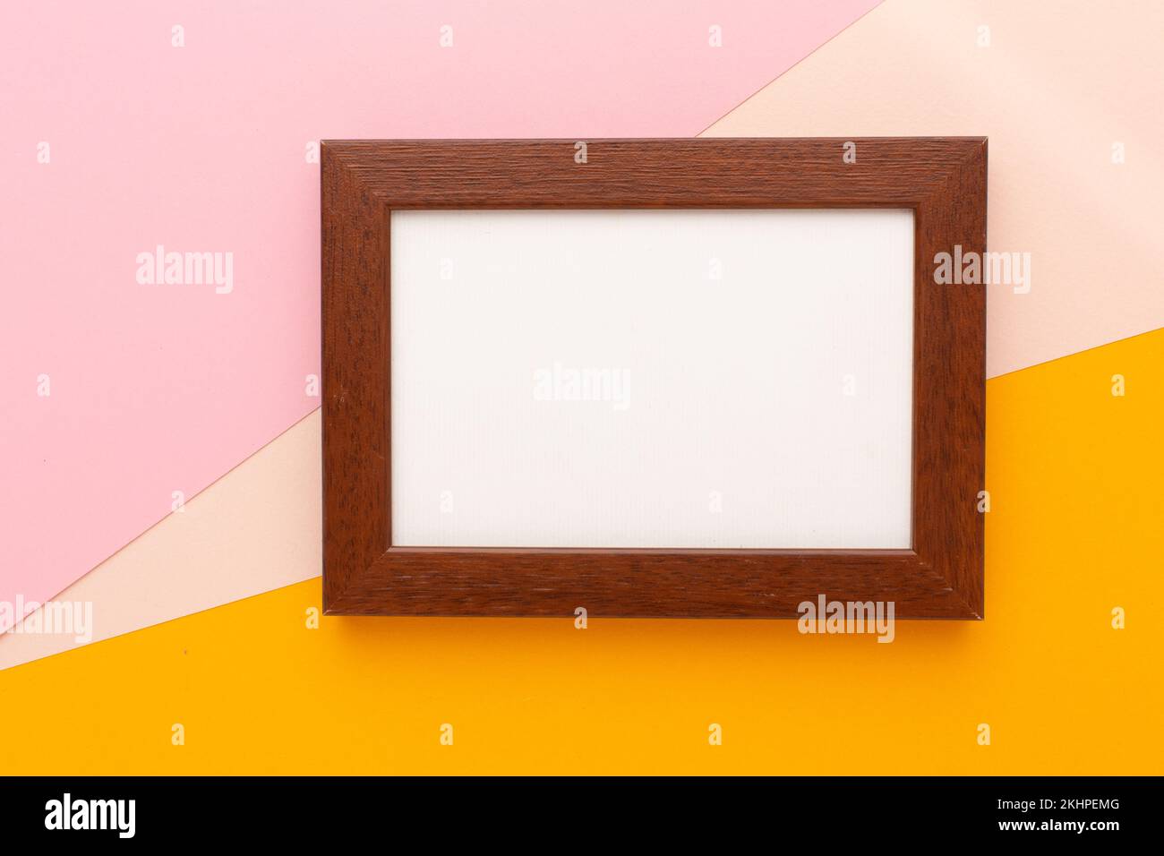 Brown frame on colored background with place for your text. High ...