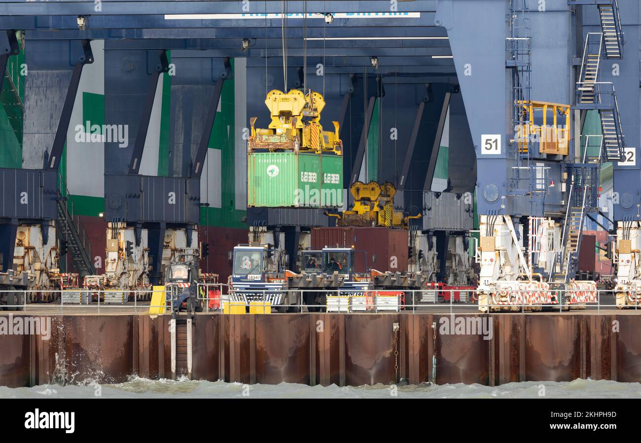 Felixstowe united kingdom 22, November 2022 New modern gantry crane for ...