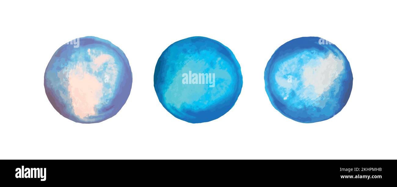 Color watercolor circle set Round hand drawn watercolor background ...