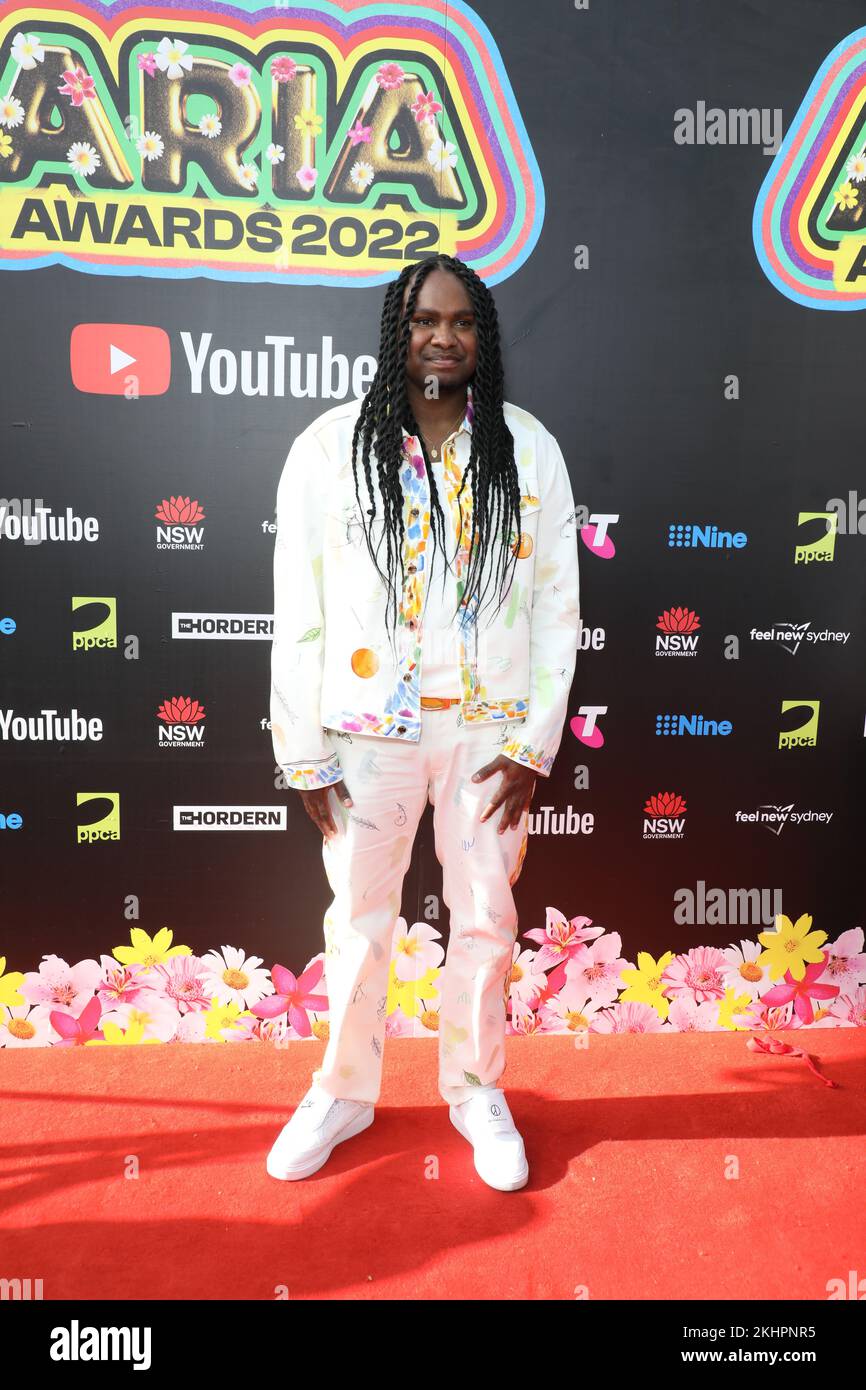 Sydney, Australia. 24th November 2022. Baker Boy arrives on the red ...