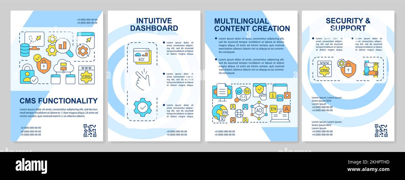 CMS features blue brochure template Stock Vector Image & Art - Alamy