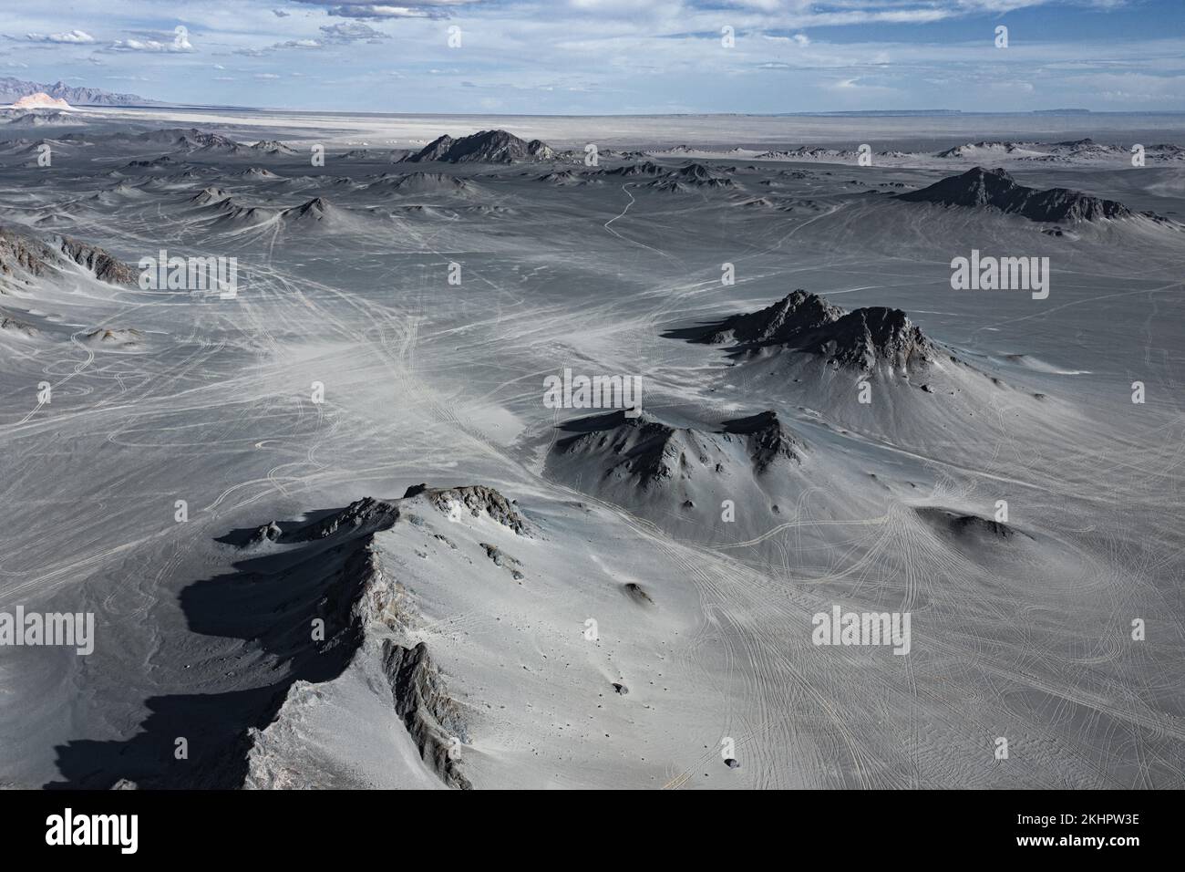 Aerial photos show the most moon-like place on earth—Heidu Mountain in Lenghu Town, northwest ...