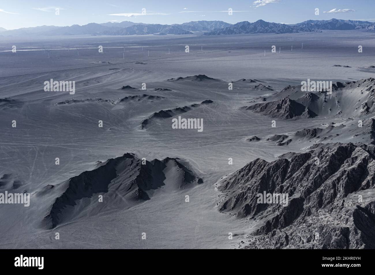 Aerial photos show the most moon-like place on earth—Heidu Mountain in Lenghu Town, northwest ...