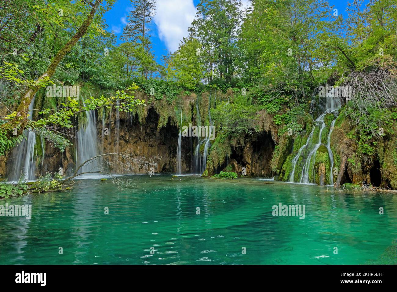 Picture of a waterfall in the Plitvice Lakes National park in Croatia ...