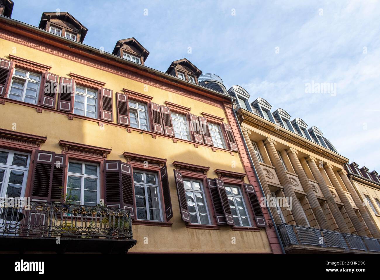 Architecture on Hauptstraße in Heidelberg, Southwest Germany Europe EU ...