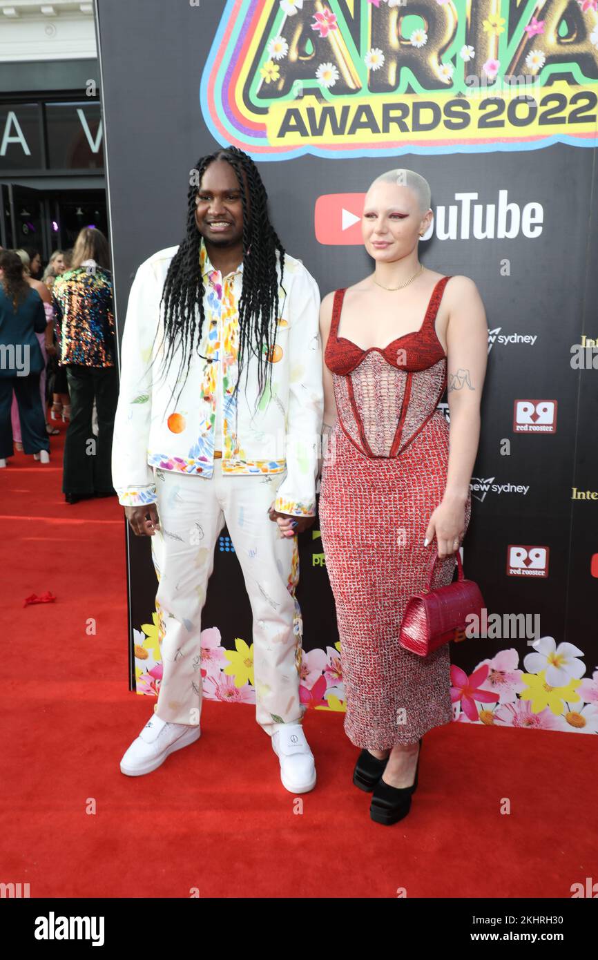 Sydney, Australia. 24th Nov, 2022. Baker Boy and Aurie Indiana arrive ...