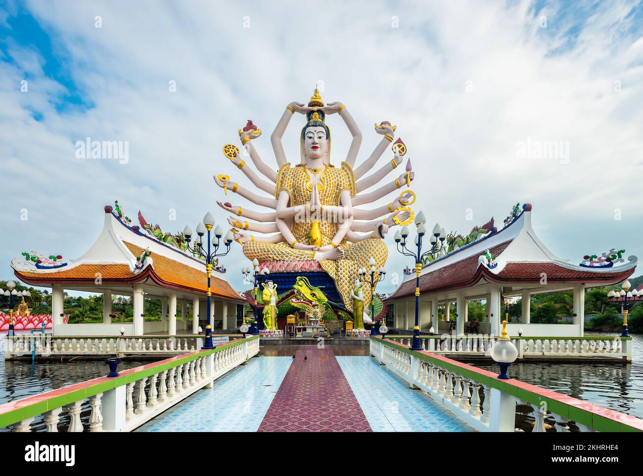Wat Plai Laem temple with 18 hands God Guanyin statue at Koh Samui ...