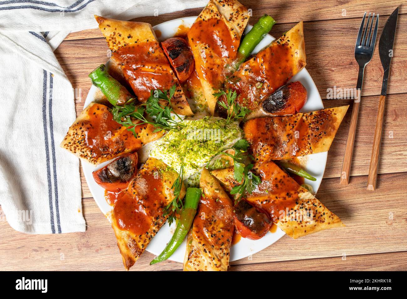 Wrapped Doner Kebab. Special kebab prepared with tomato and butter ...