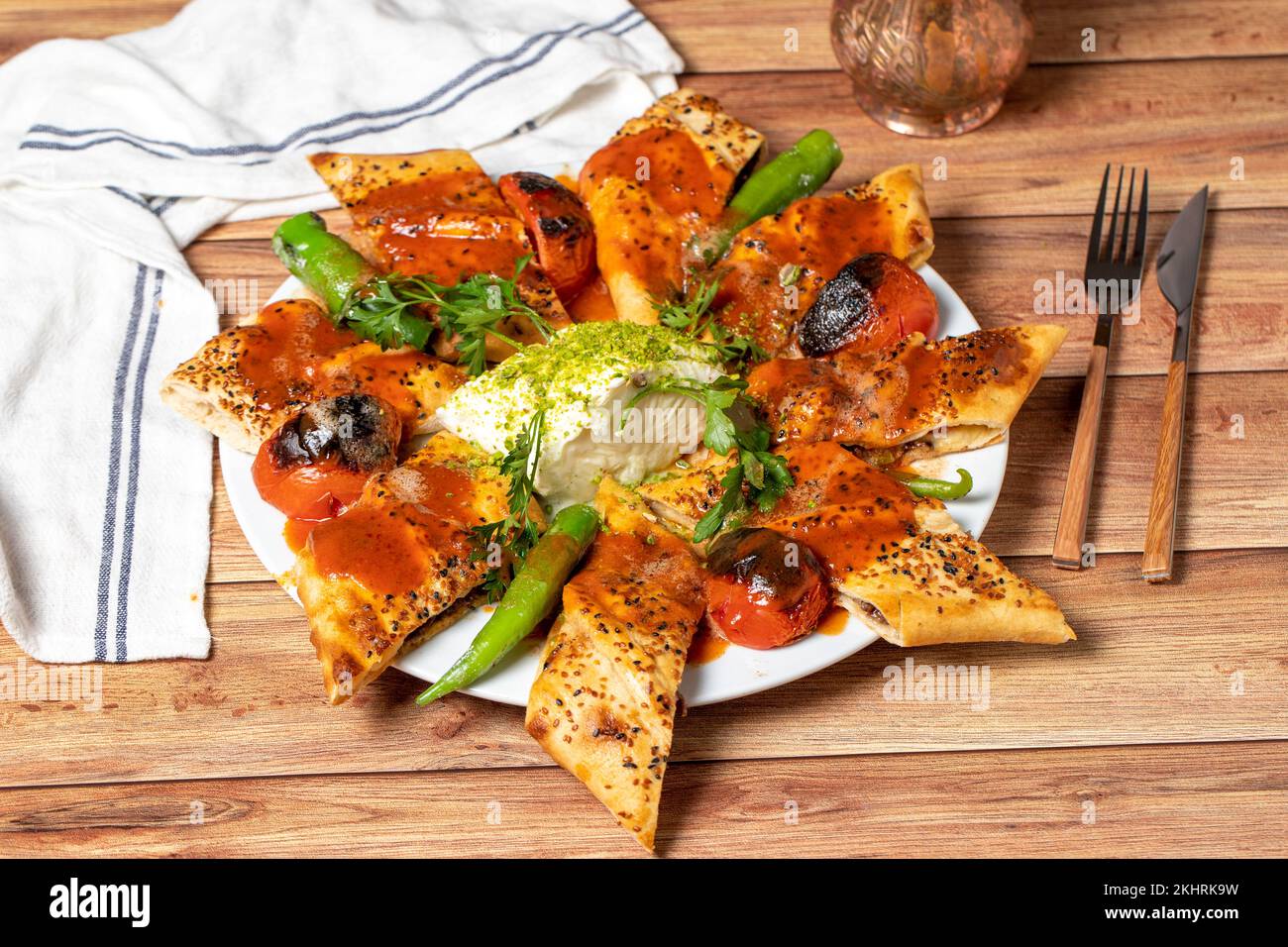 Wrapped Doner Kebab. Special kebab prepared with tomato and butter ...