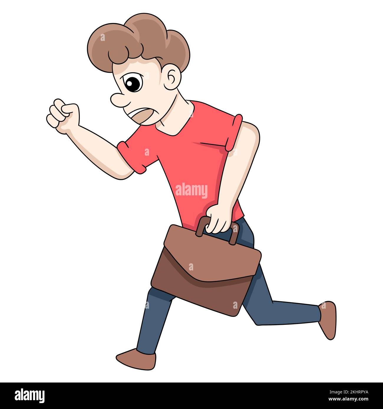 Cartoon boss late Cut Out Stock Images & Pictures - Alamy