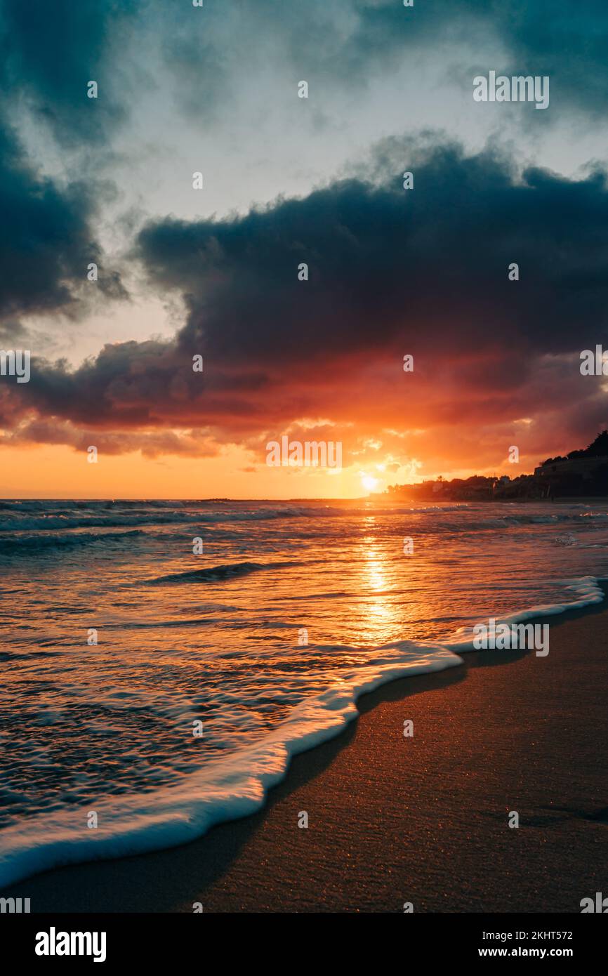 Beautiful sunset on remote beach hi-res stock photography and images ...