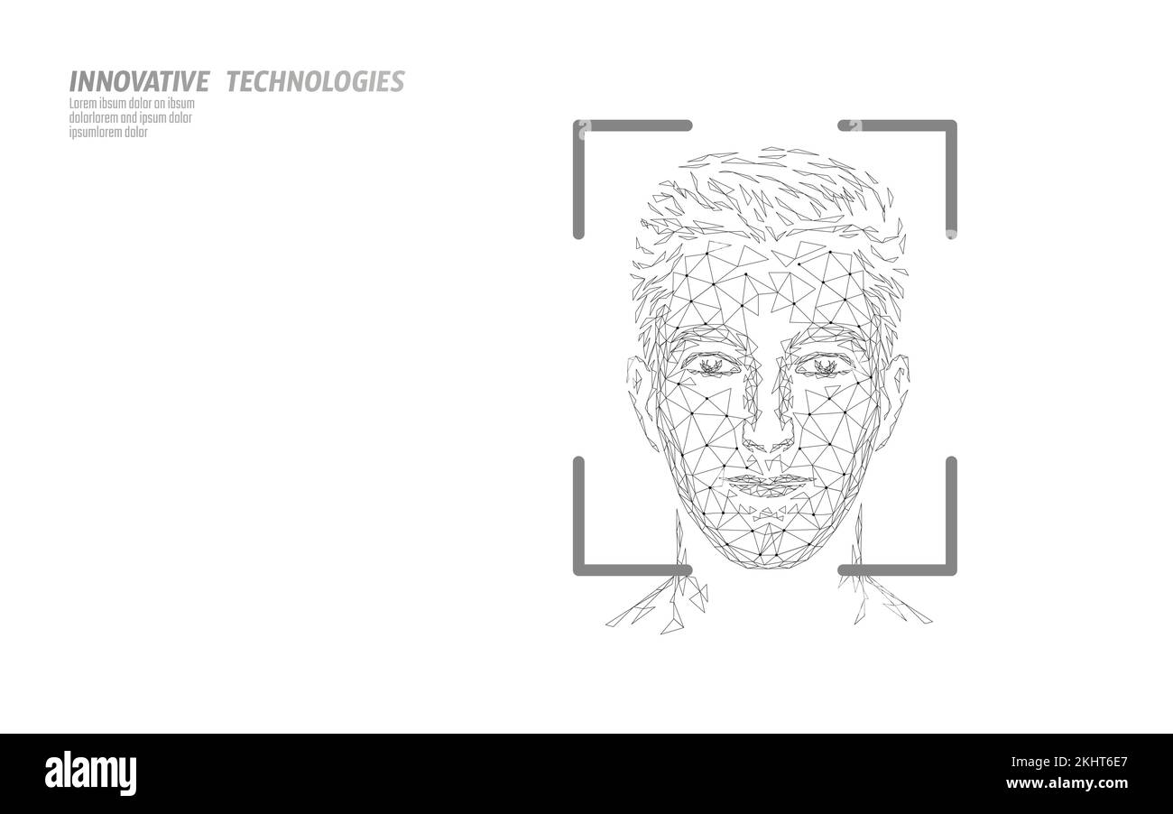 Low poly female human face biometric identification. Recognition system ...
