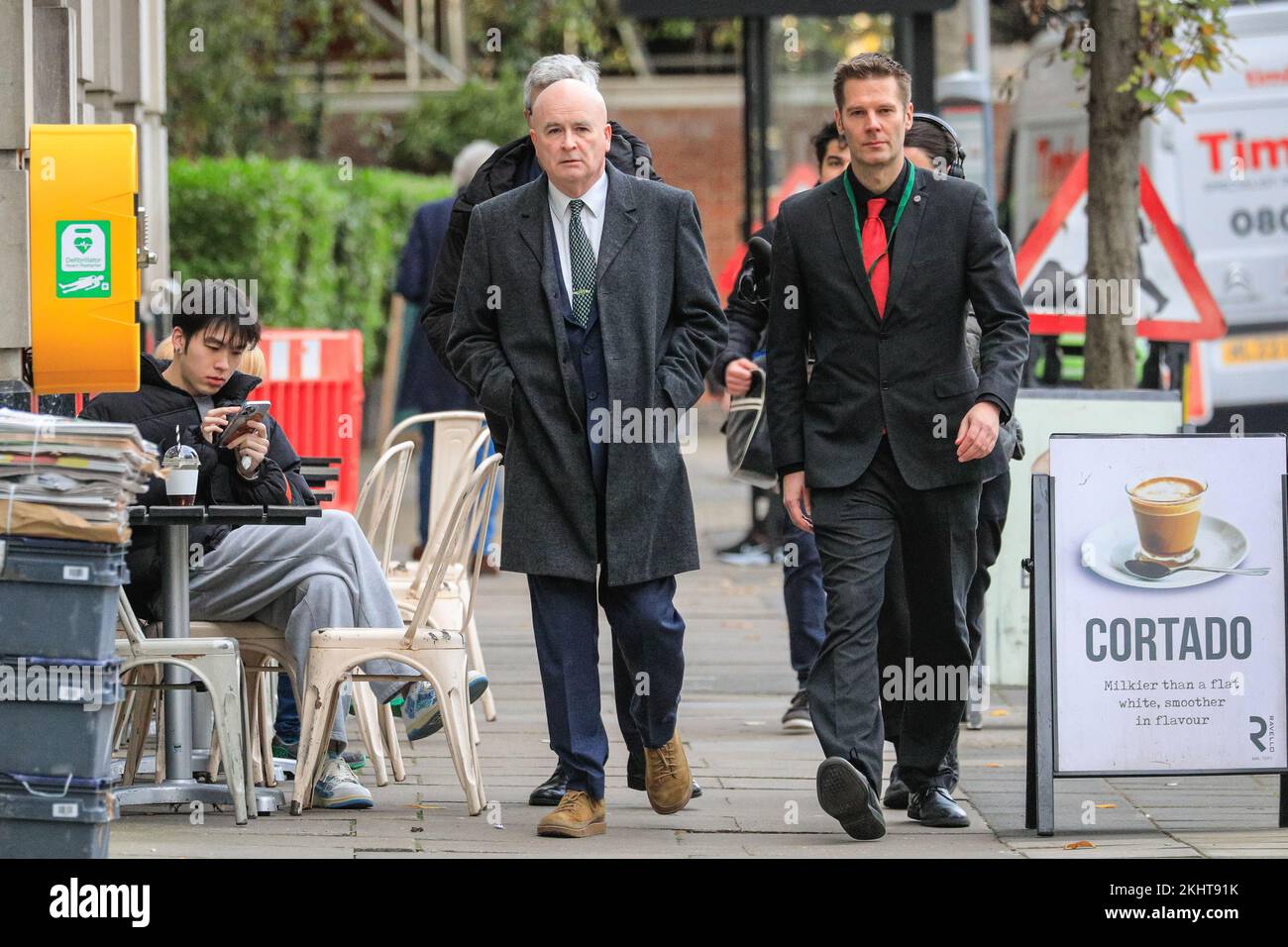 Westminster, London, UK. 24th Nov, 2022. Mick Lynch arrives. In an ...